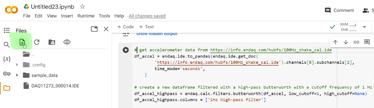 Adding Filters to Vibration Data Using Python